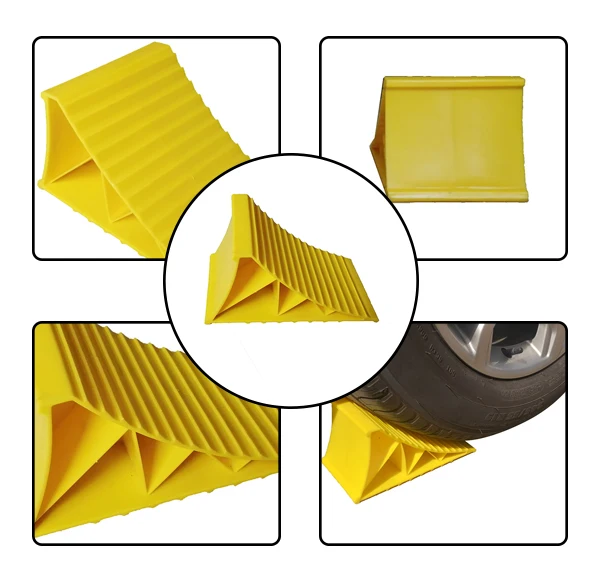 HDPE Car Wheel Stopper, Wheel Wedges, Plastic Wheel Chock with Rope ...