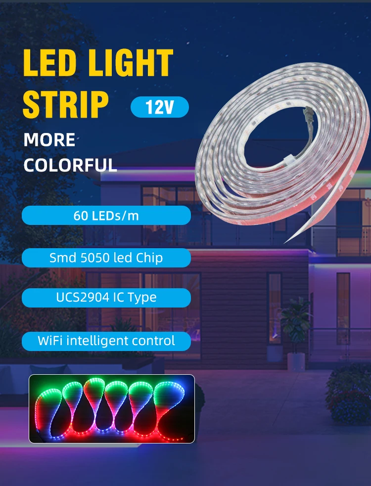 LED Strip Light Rgbw 12v Dc Heat Resistant Led Strip Light Wifi Smart ...