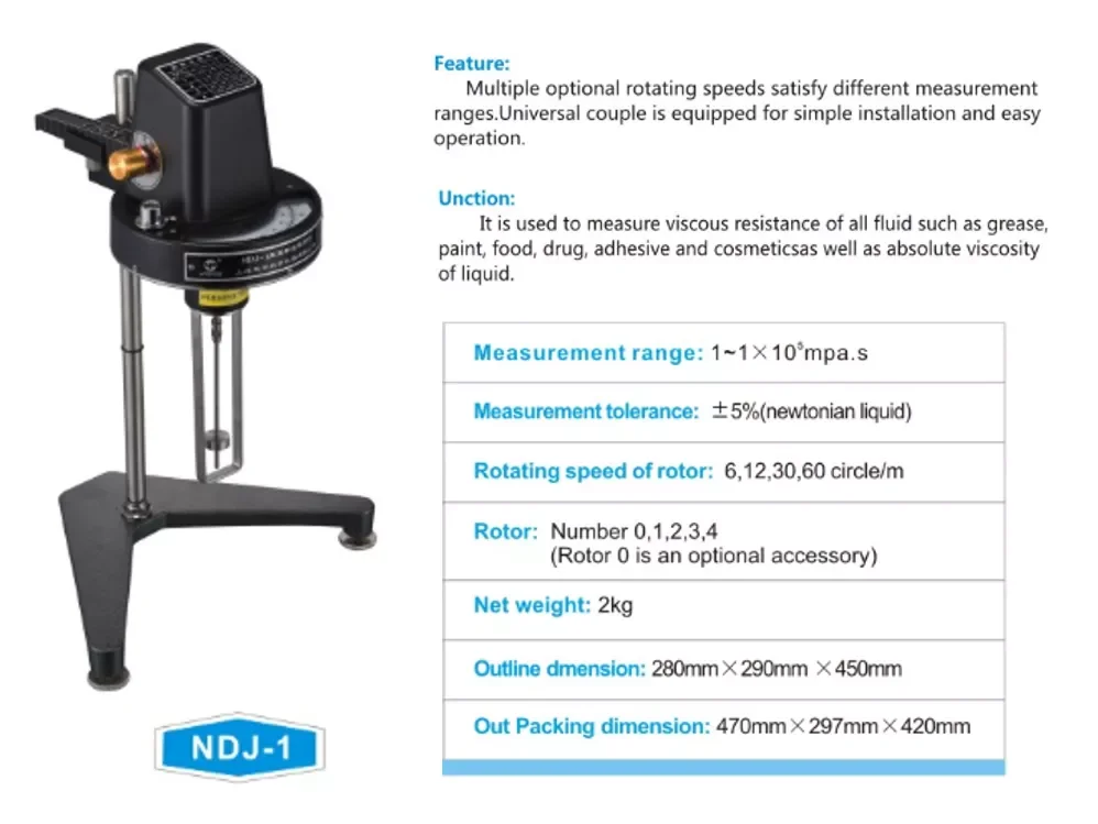 Portable Brookfield Viscometer NDJ-1 - Precision & Custom Support