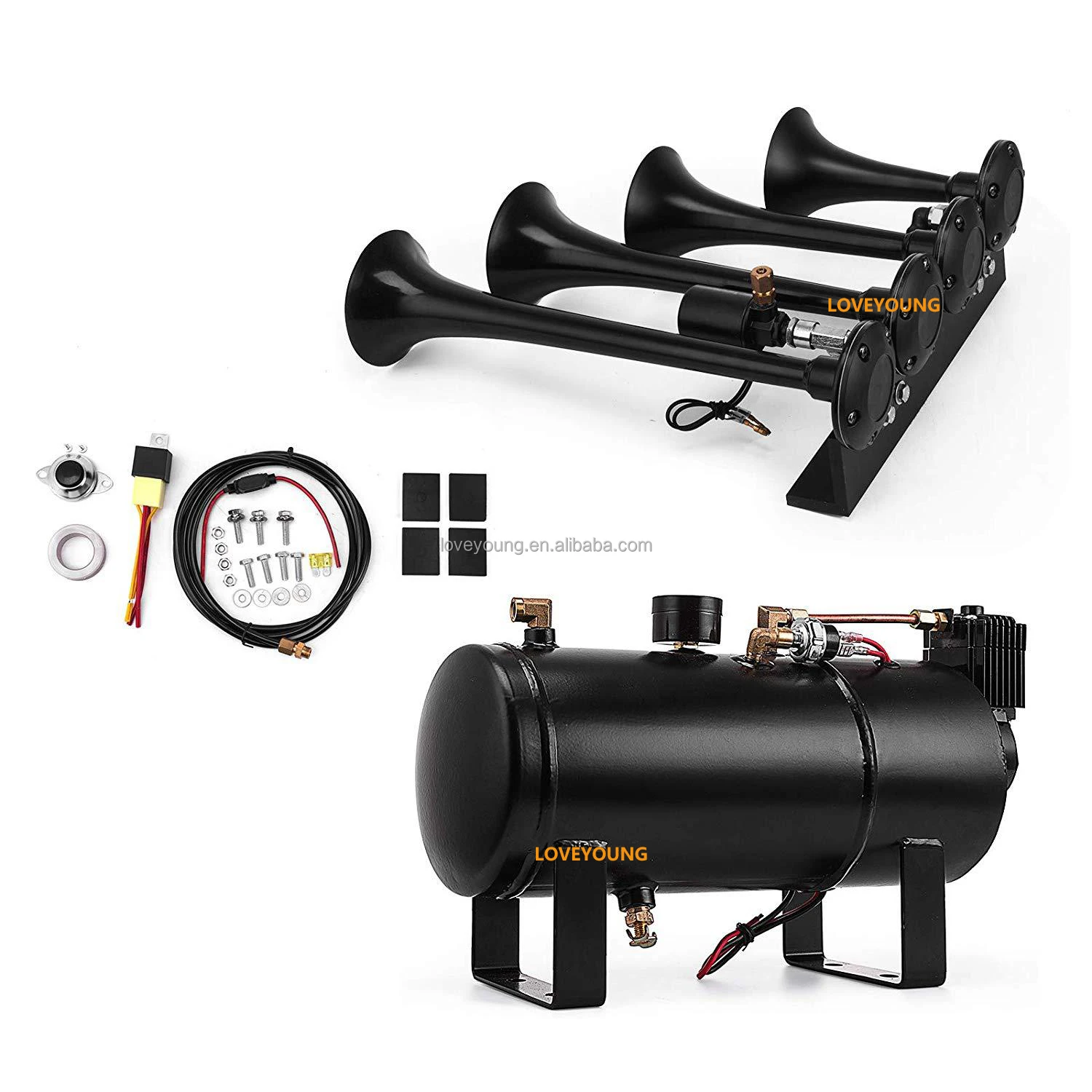 Car Horn 4L Air Storage Tank - Heavy Duty Inflation Pump