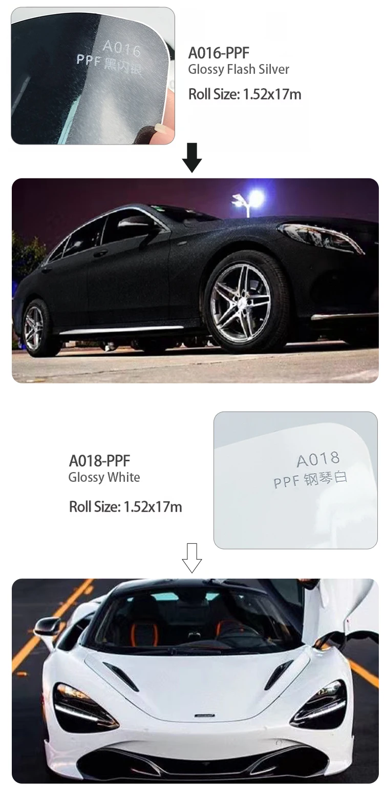 1.52*15m Super Glossy Ppf Tph Color Film Anti Scratch Self Healing Car ...