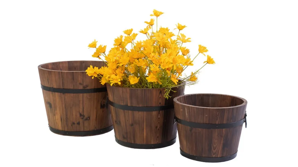 Indoor Outdoor Vintage Rustic Wood Flower Pot Vintage Farmhouse ...