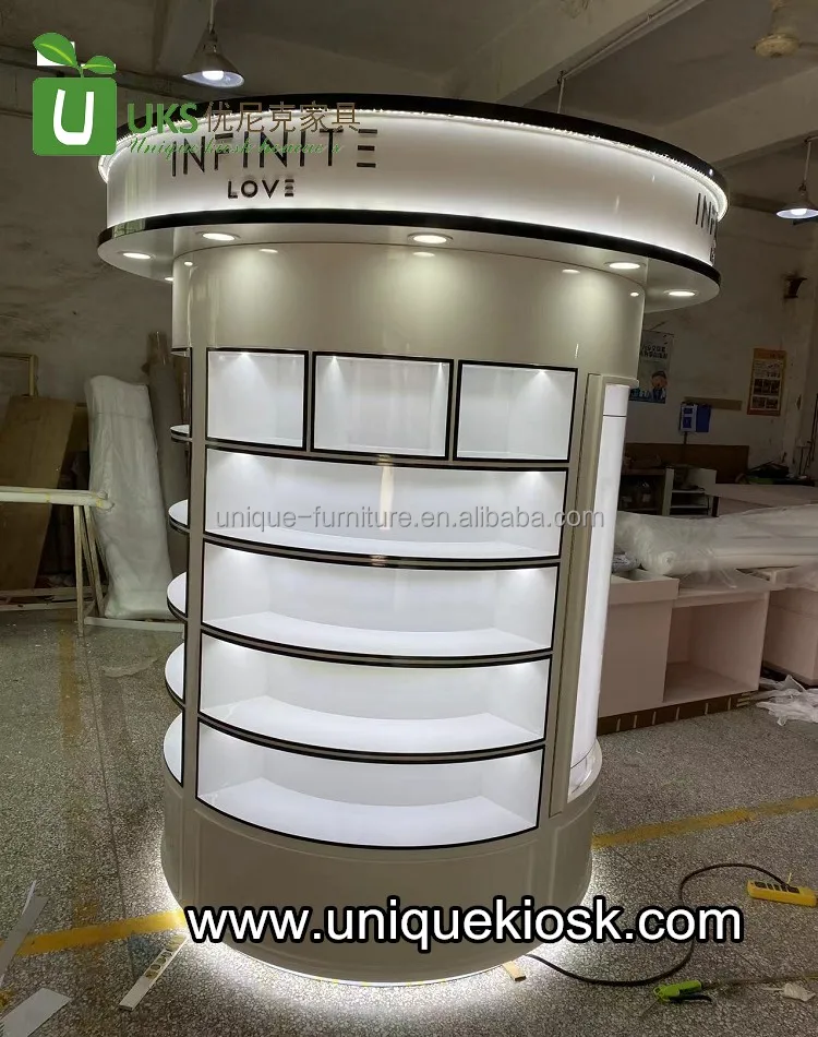 Modern Mall Center Kiosk Design for Perfume Cosmetics Display Cabinet Perfume Booth Kiosk for ...