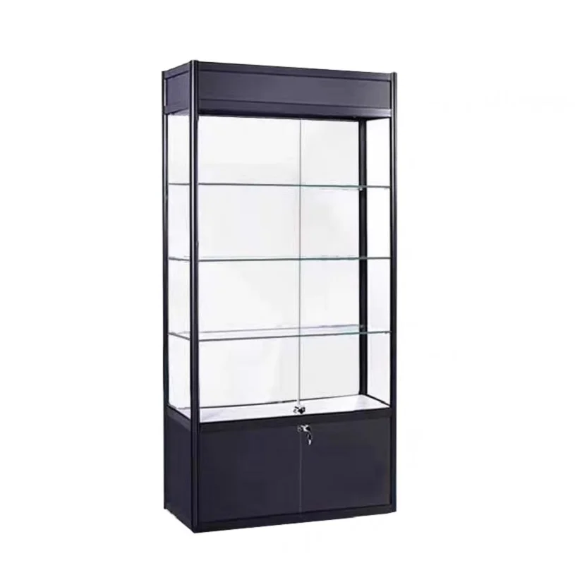 Aluminum Glass Showcase Led Light Retail Store Display Cabinet Lockable ...