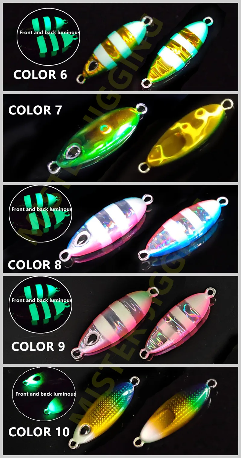 MISTER JIGGING 5g 10g 15g 20g 30g Slow Pitch Metal Lead Jig Lure With Saltwater Slow Fall Jig ...