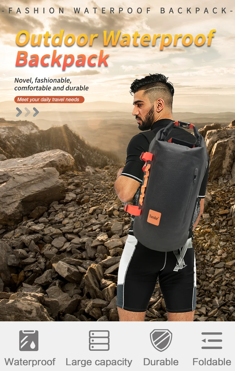 Outdoor Hiking Travel Custom Logo Outdoor Waterproof Dry Backpack For ...