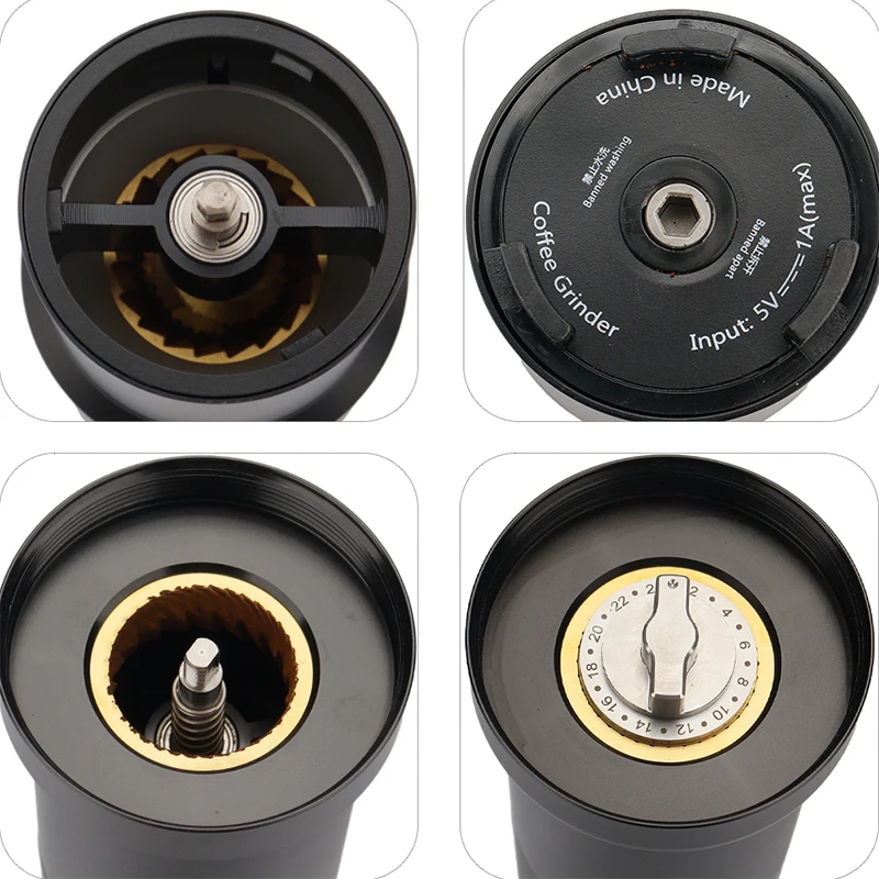 Titanium Concial Burr Portable USB Coffee Grinder Manual Electric Blade ...