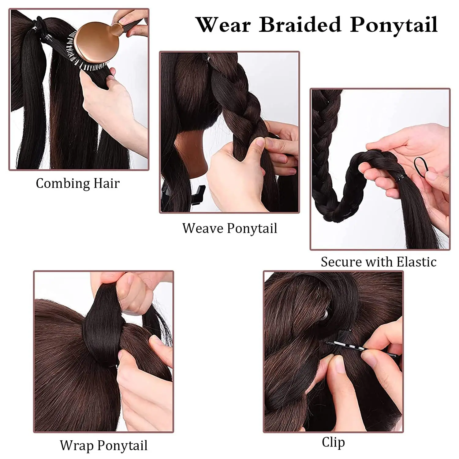 Wholesale Braided Ponytail Long Ponytail Extensions Braid With Tie ...