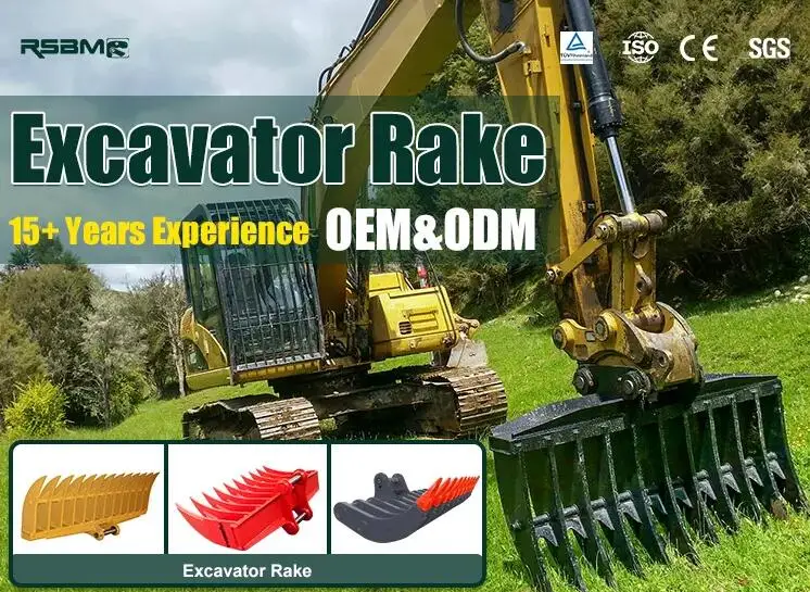 RSBM Excavator Root Rake - Durable & Efficient Attachments