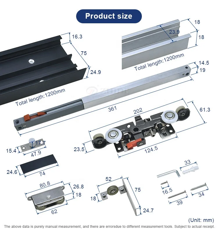 Ghost Door Sliding Hidden Hardware System with Nylon Rollers for Modern ...