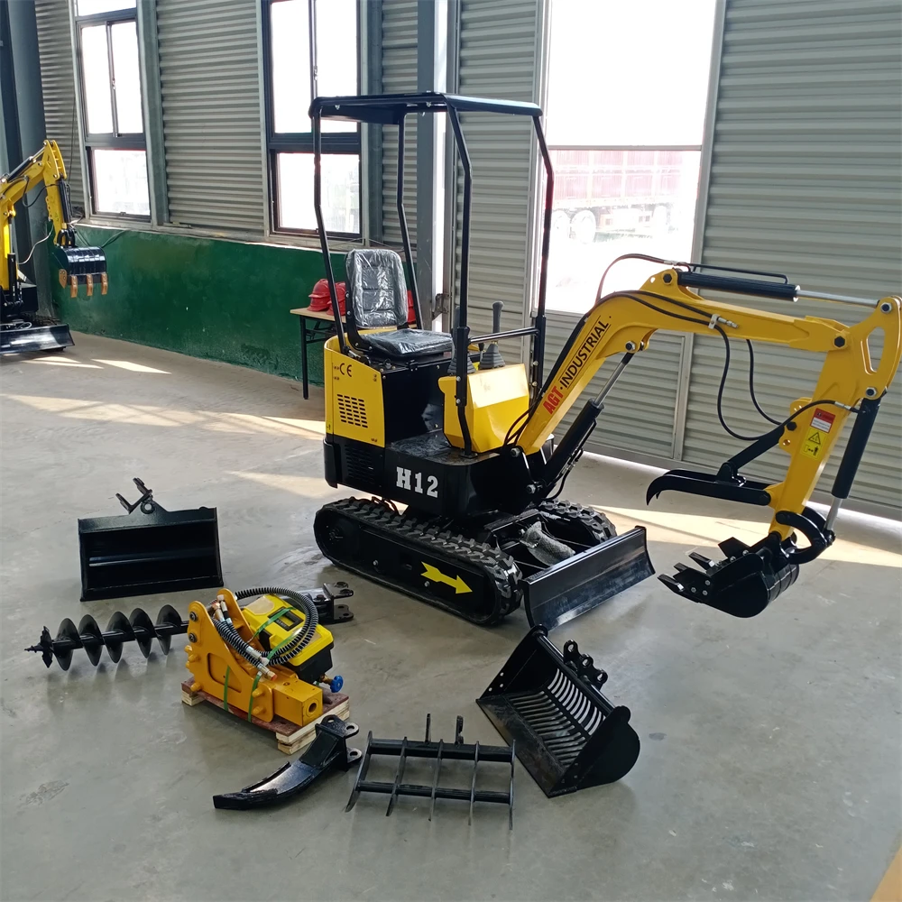 Agrotk H12 Mini Excavator - 1 Ton Compact Crawler Digger with Low Noise ...