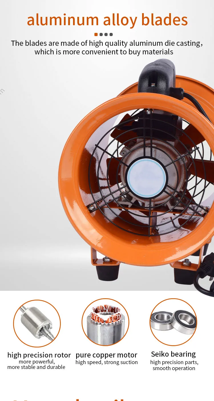220v Portable Axial Flow Fan Industrial Portable Marine Tunnel ...