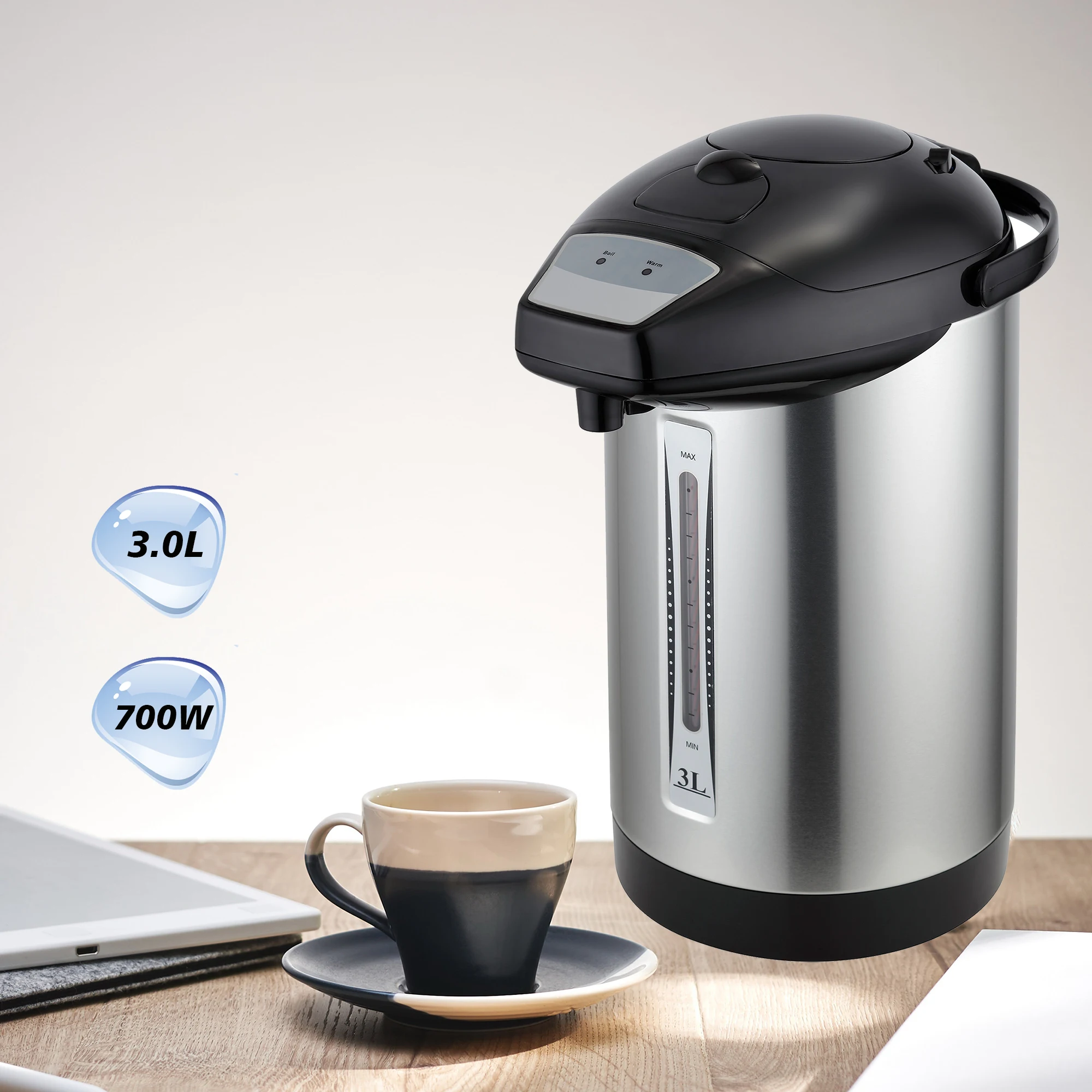 Electric Water Dispenser & Boiler Stainless Steel 3L 700W Household ...