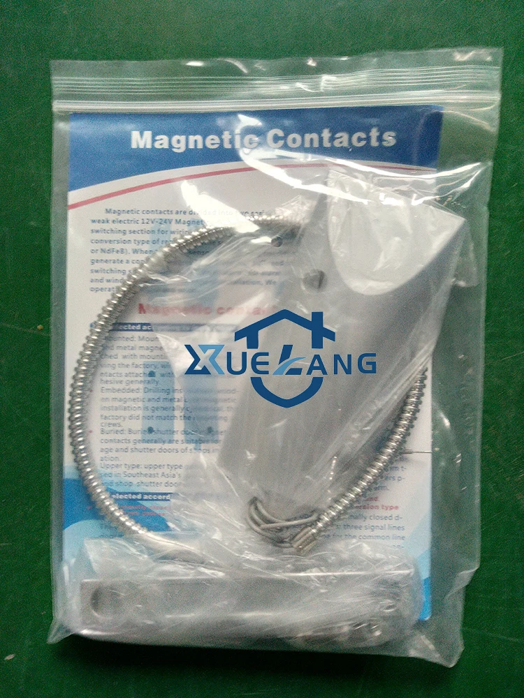 Metal Door Magnetic Contact With Armored Cable Used For Alarm System ...
