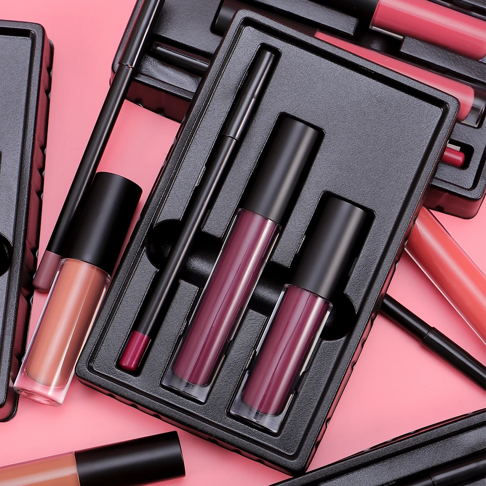 3 in 1 Lipgloss Lipliner Lip Kit Set - Vegan & Waterproof