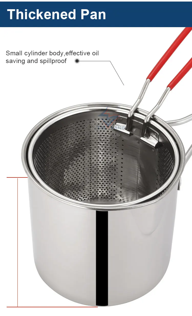 Stainless Steel Chicken Wings & Chips Tempura Deep Fry Pan With Frying ...