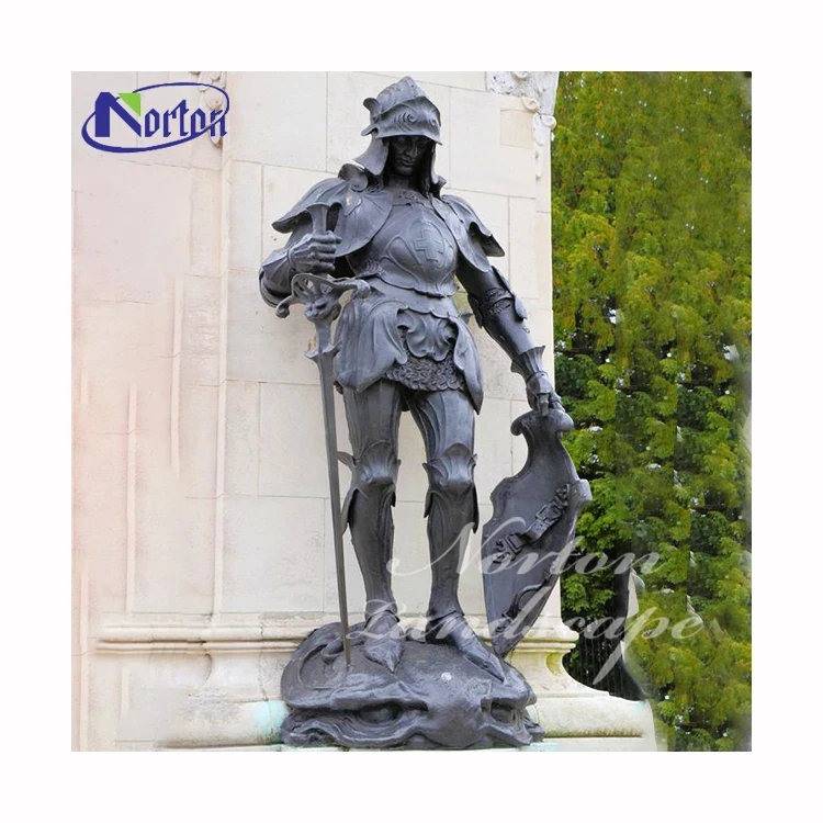 Life Size Bronze Metal Medieval Armor Knight Soldier Warrior With ...