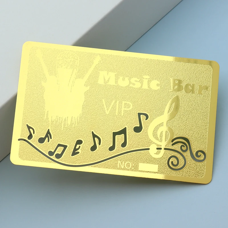 Mirror Gold Custom Metal Card 24k Business Metal Gold Plated With Qr ...