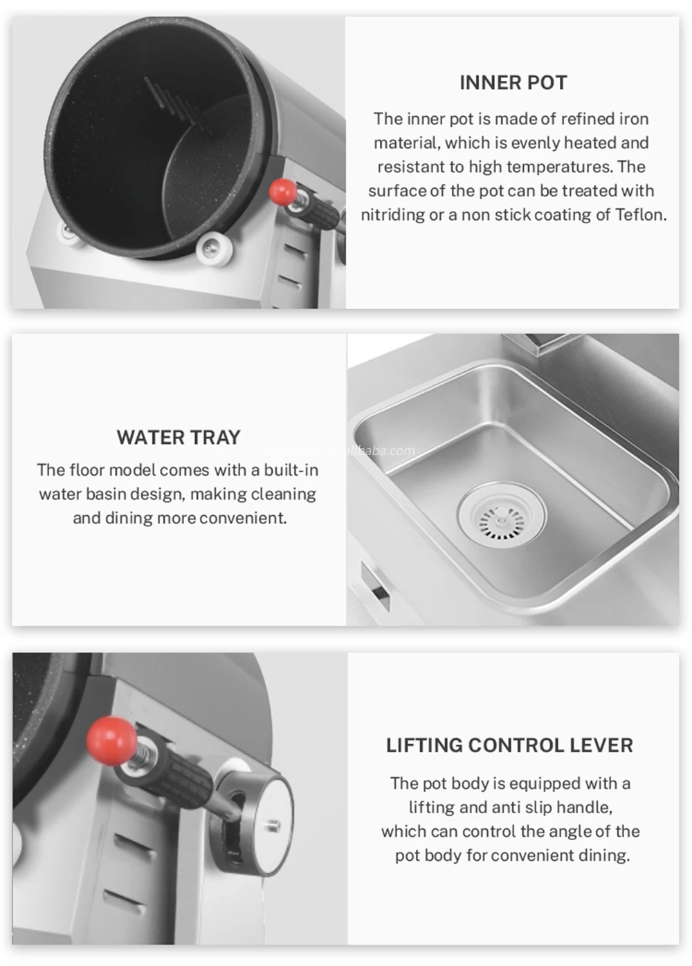 Damatic Electric Gas Multi-function Rotating Food Stir Fry Fried Rice ...