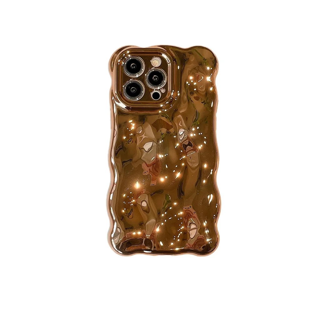 Wavy Edge Cool Aesthetic Chrome Plated 3D Bubbles Style Soft TPU Glossy ...