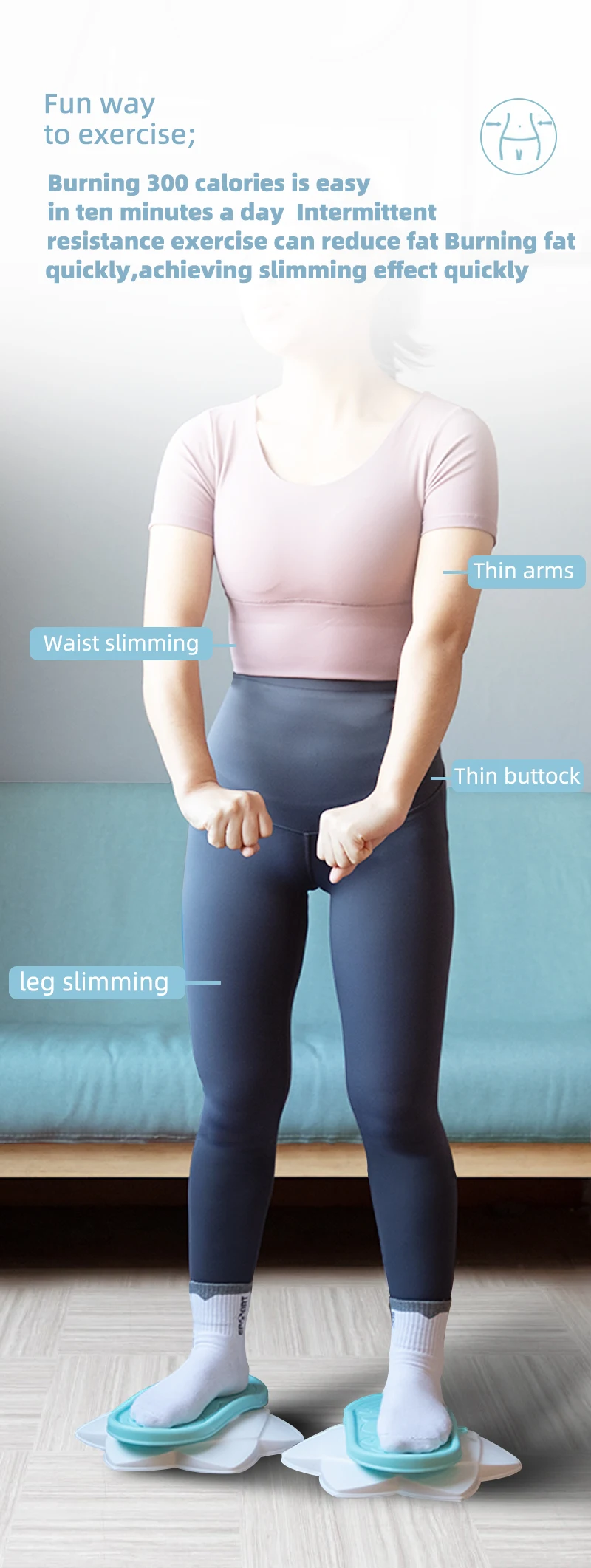 Twist Boards Rotating Waist Twisting Disc Aerobic Exercise Separated ...