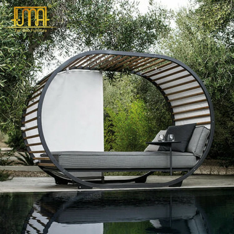 Aluminum Frame Commercial Outdoor Luxury Garden Daybed With Canopy ...