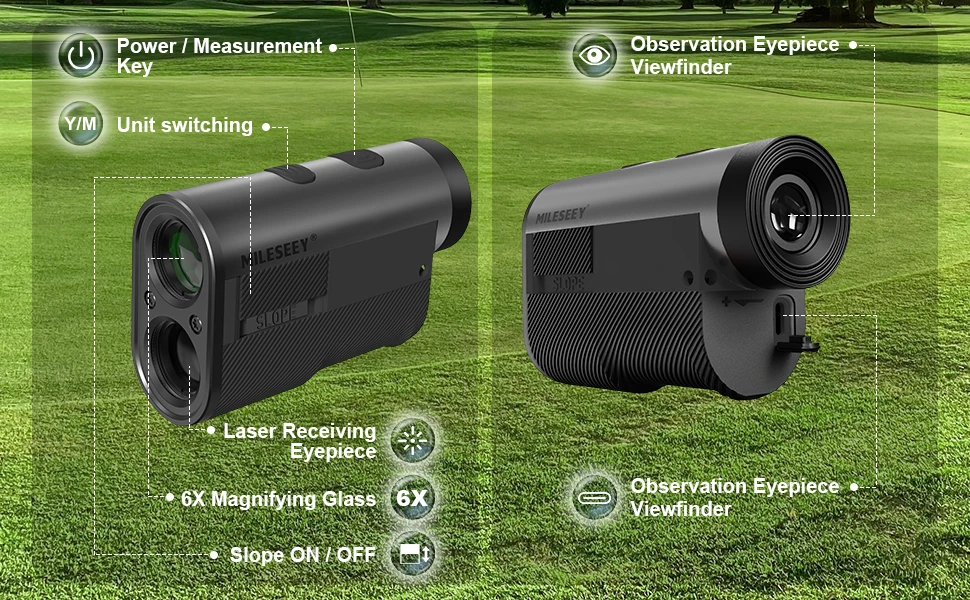 Mileseey Long Range Distance Sensor Hunting Digital Golf 600m/1000m ...