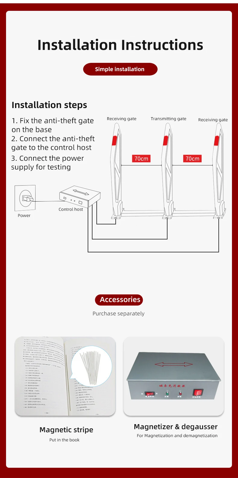 Retail Anti-theft EAS Antenna Gate Library EAS Checking System EM Anti ...