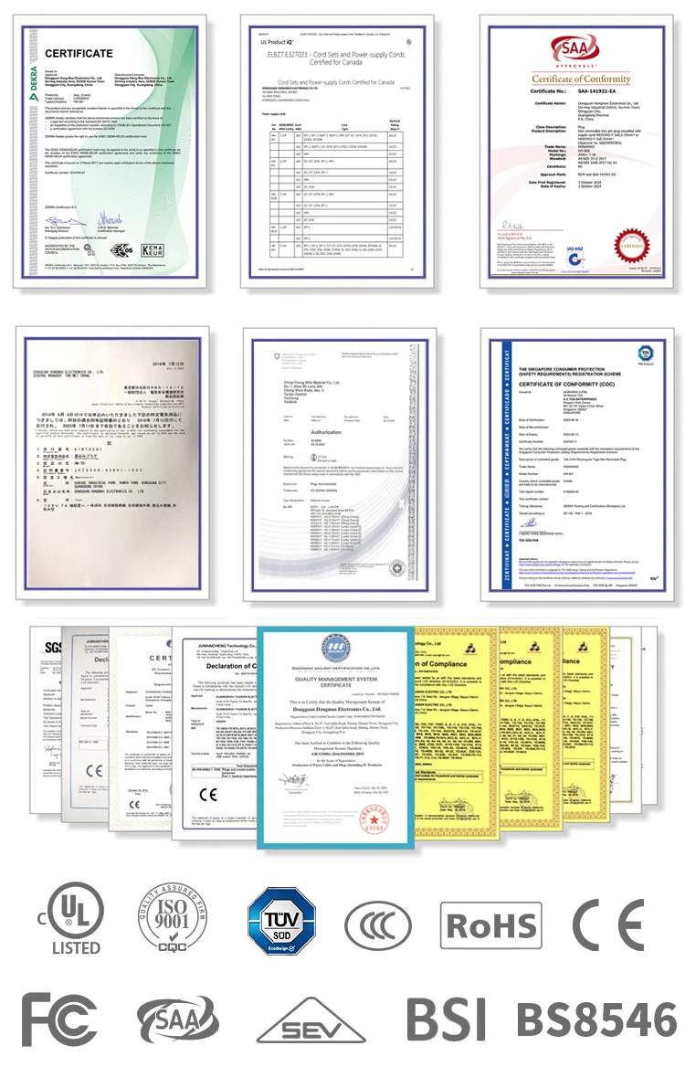 Ul Usa Us Standard Black Purple Ac 2 Prong Pvc Spt1 Spt2 Power Cord ...