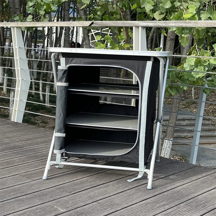 Aluminium Portable Folding Cabinet Camping Cupboard For Outdoor With ...