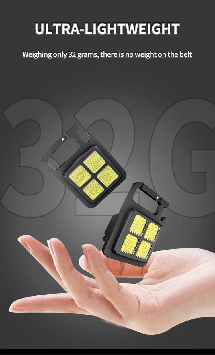 Mini Usb Flashlight Rechargeable Flashlight Cob Work Light Led ...