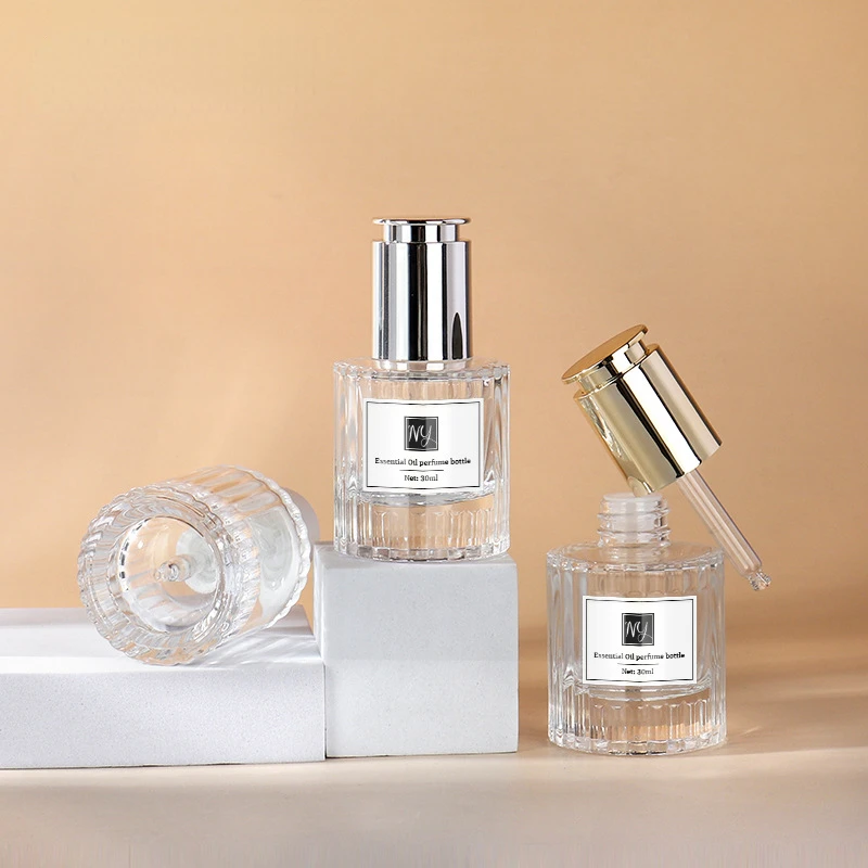 Luxury Fancy 30ml Pump Dropper Bottle Thick Bottom Essence Essential ...