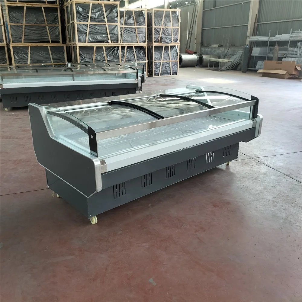 Meat Display Chiller Supermarket Glass Door Chiller Freezer Fresh Meat ...