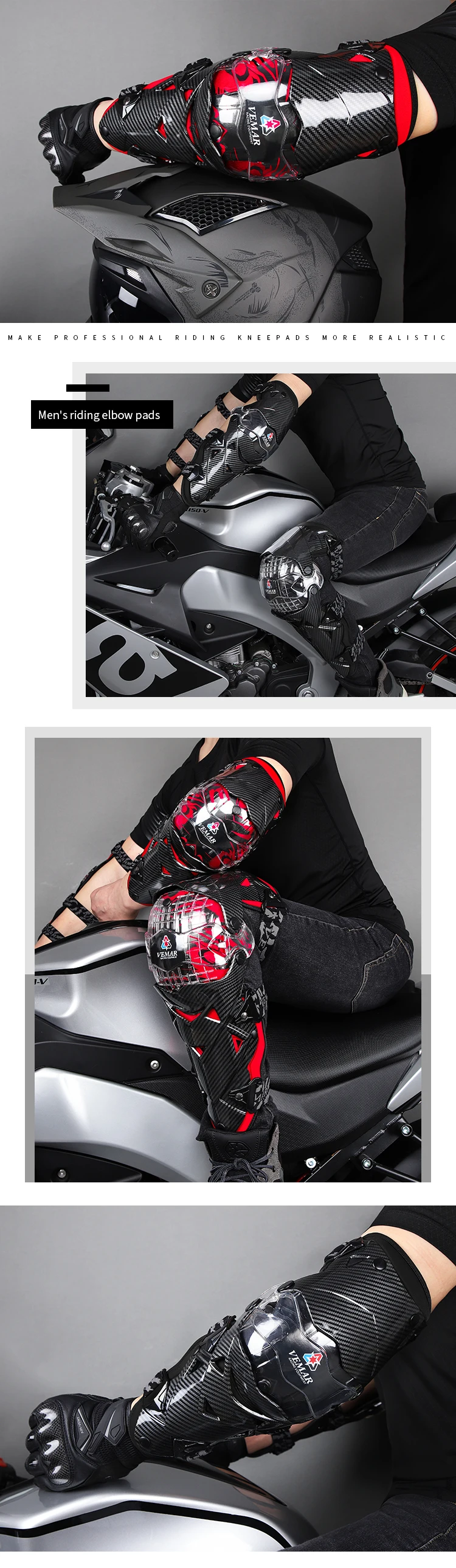 Vemar Riding Protective Gear Knee Pads And Elbow Pads Motorcycle Off ...