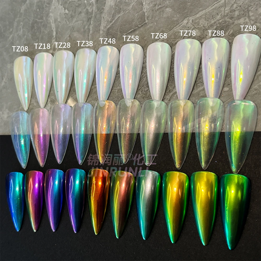 Custom Logo White Clear Moonlight Unicorn Pearl Mirror Metallic Chrome ...