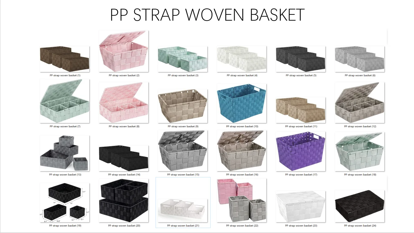 Home Handwoven Nylon Storage Basket Sets Home Pp Yarn Braid Storage ...