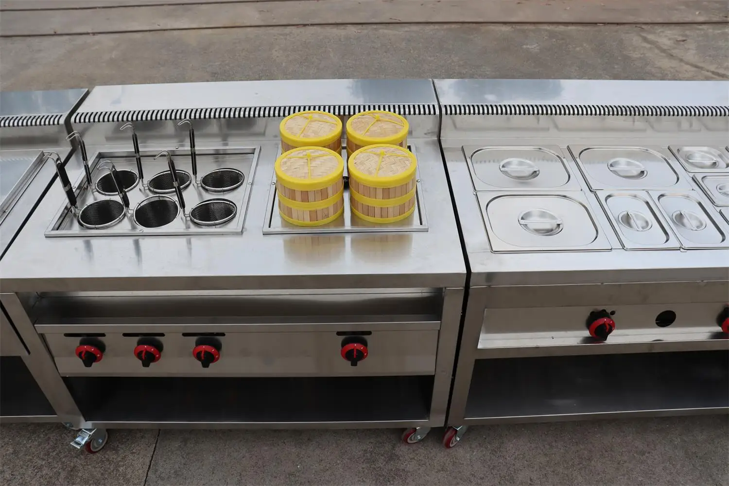Fast Food Restaurant Equipment Free Standing Buffet Gas Bain Marie Food ...