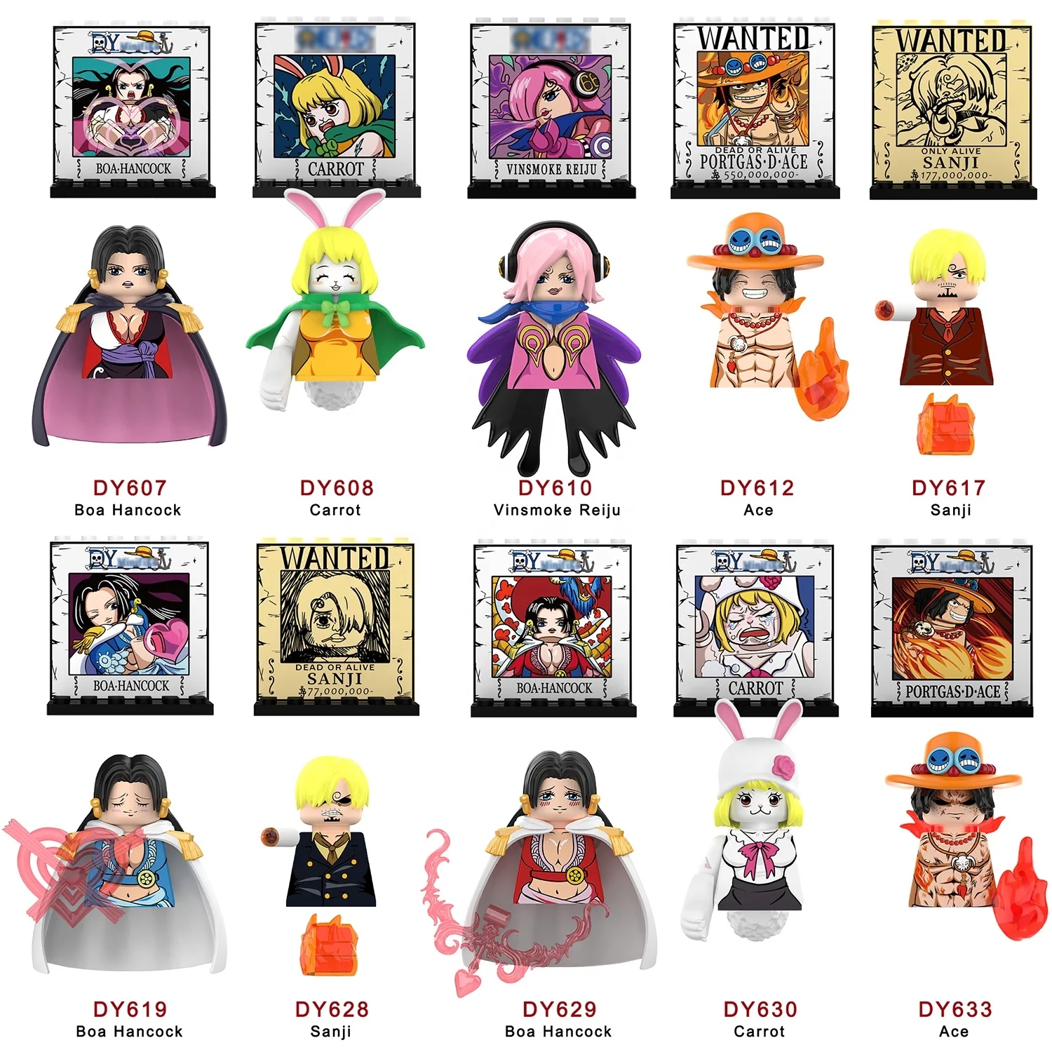 Dy Block Cartoon Anime Luffy Boa Hancock Sanji Carrot Ace Creative ...