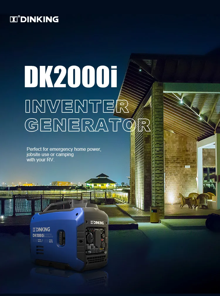 Dinking Petrol Gasoline Engine Dual Fuel 1.8kw Inverter Generator