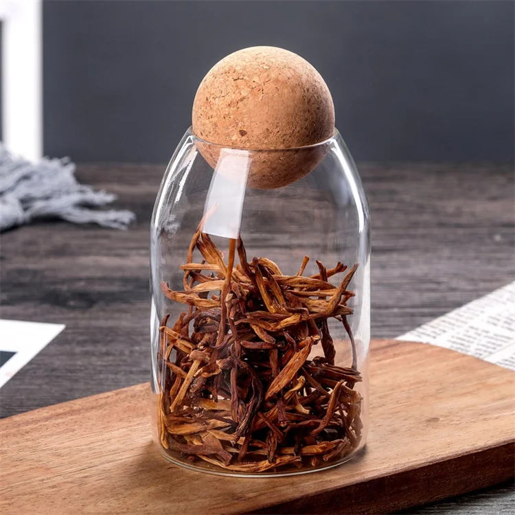 Fancy Glass Jars Food Containers Glass Spice Jar With Cork Lid - Buy ...