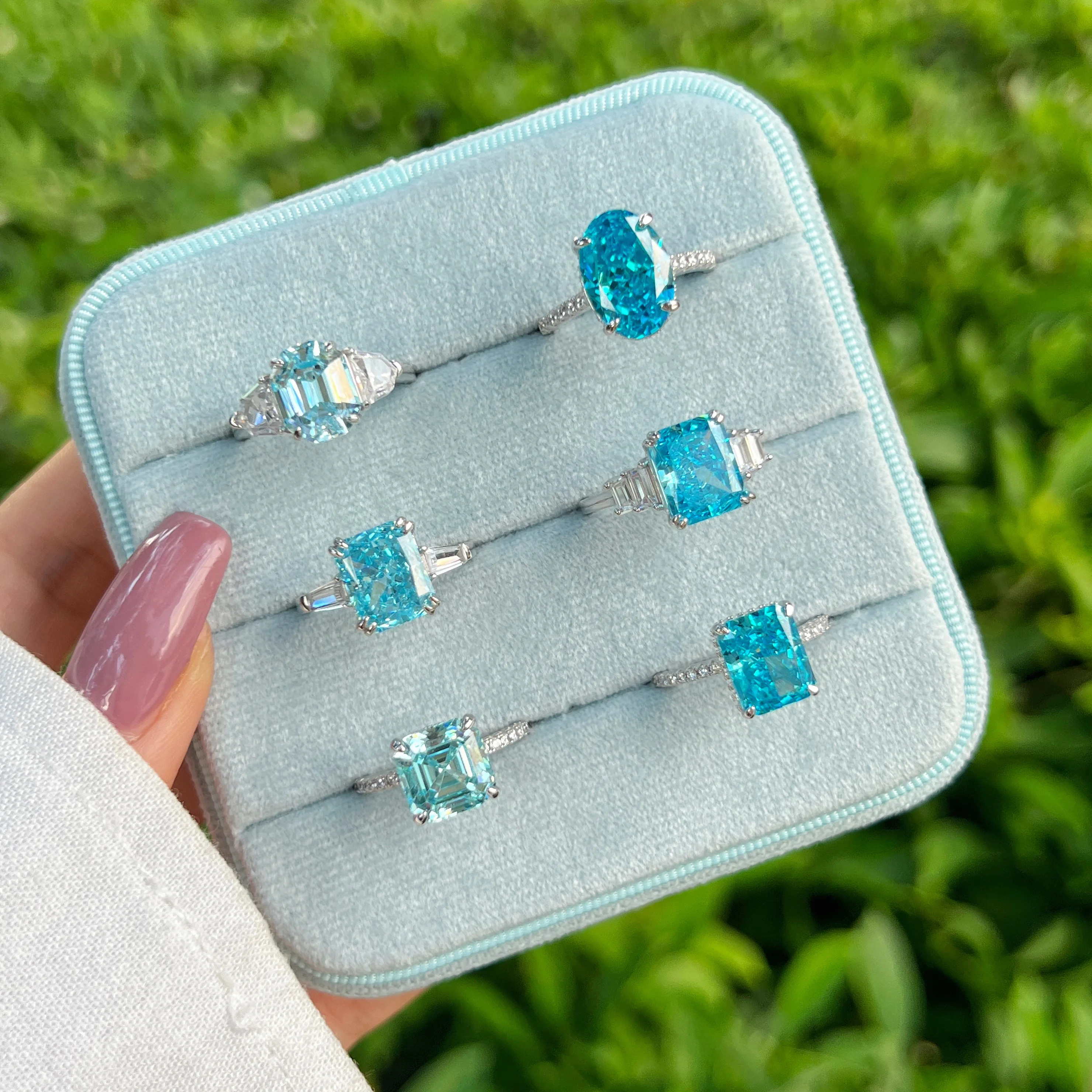 Real S925 Sterling Silver Jewelry 8a Cubic Pink Zirconia Jewellery Engagement Wedding Ring ...