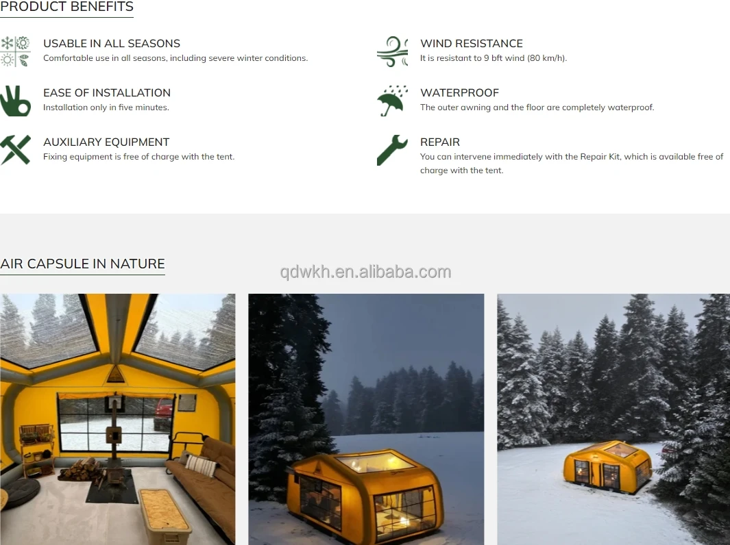 Luxury Outdoor Waterproof Inflatable Camp Tent - WAKE Air Capsule