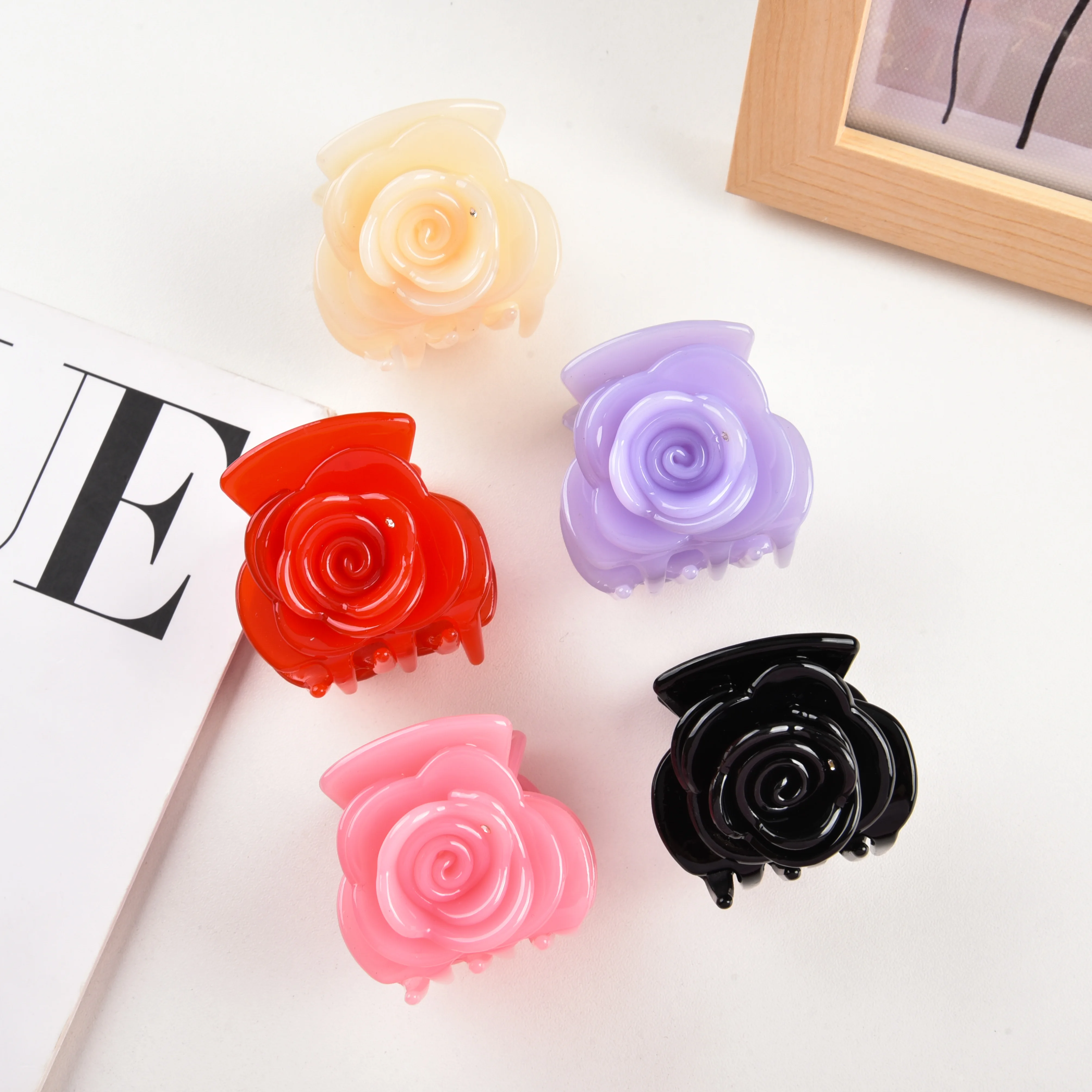 Eco-friendly Hair Accessories - Korean Flower Acetate Clips