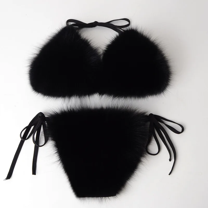 Alibaba.com: 2025 New Fashion Design Real Fox Fur Bra & Brief Sets ...