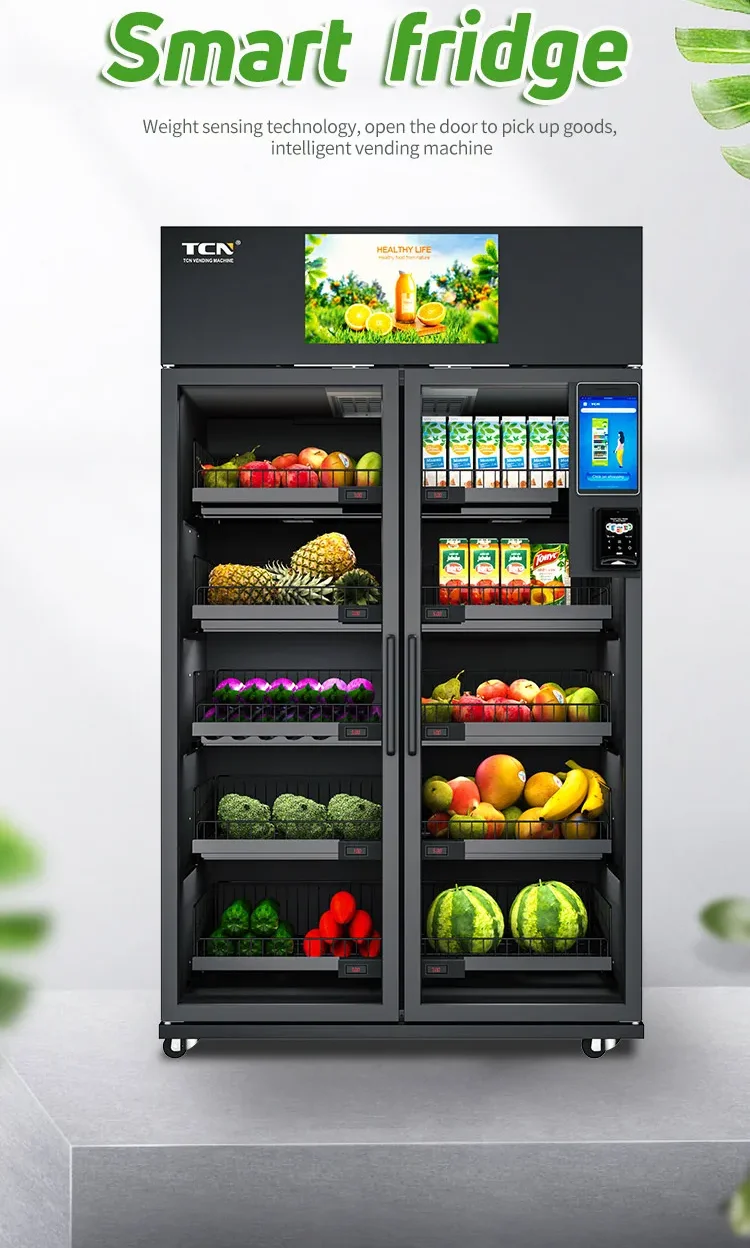 AI Fridge Vending Machine Automatic Fresh Fruit Dispenser Smart Touch ...