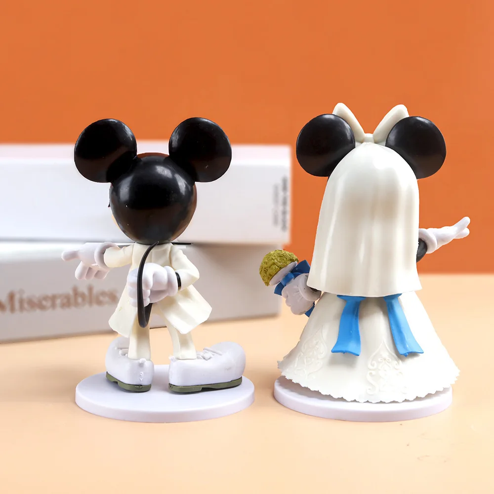 2pcs/set Mickey & Minnie Model Figure Cartoon Wedding Car Decoration ...