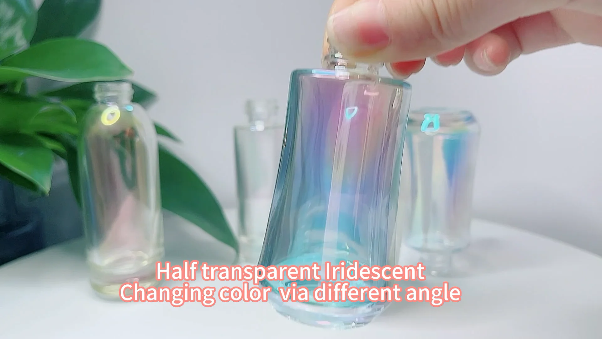 Luxury 20ml 60ml Iridescent Holographic Rainbow Skincare Glass Lotion ...