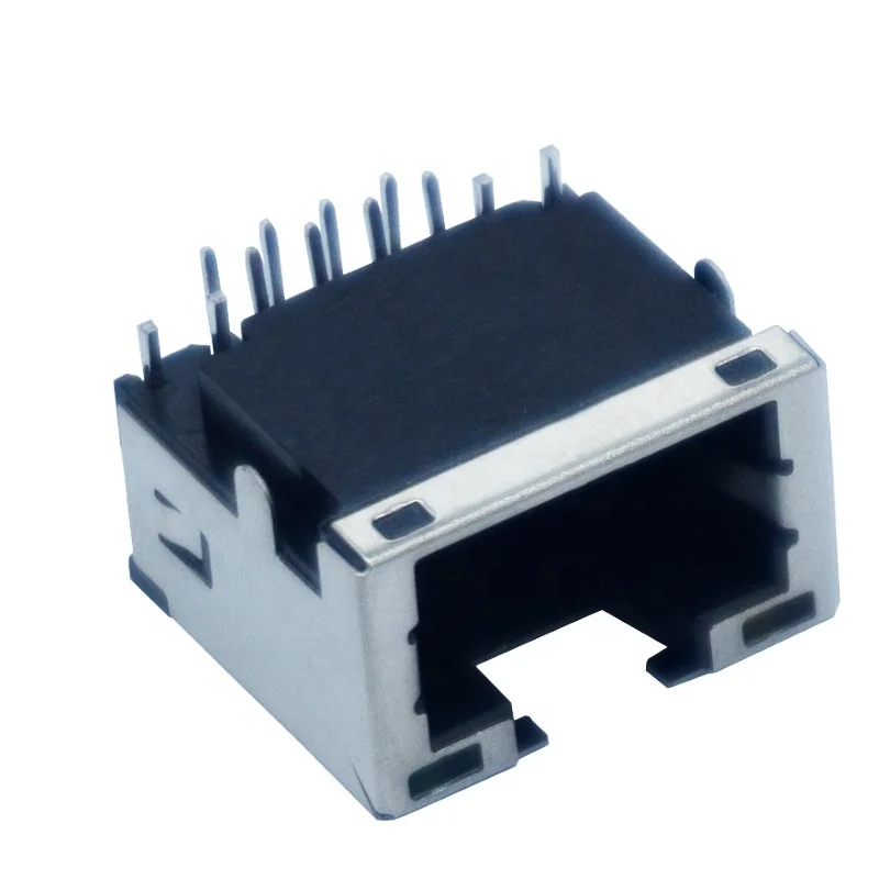 Surface Mount Jack Socket Single Port Led PCB Board 8 Pin Female SMD ...