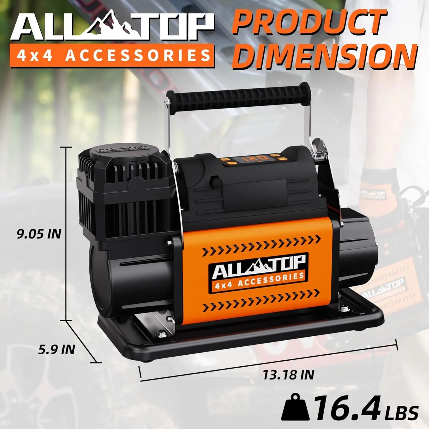 All-top 12v Air Compressor W/lcd Control Panel To Preset Target ...
