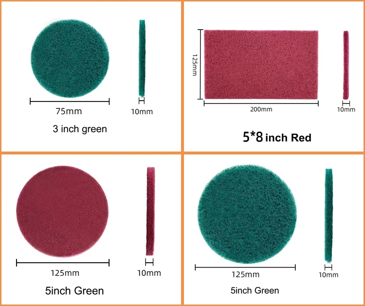 Red Color 7447 Scouring Pad Kichen Spinge Scouring Pad Polishing ...